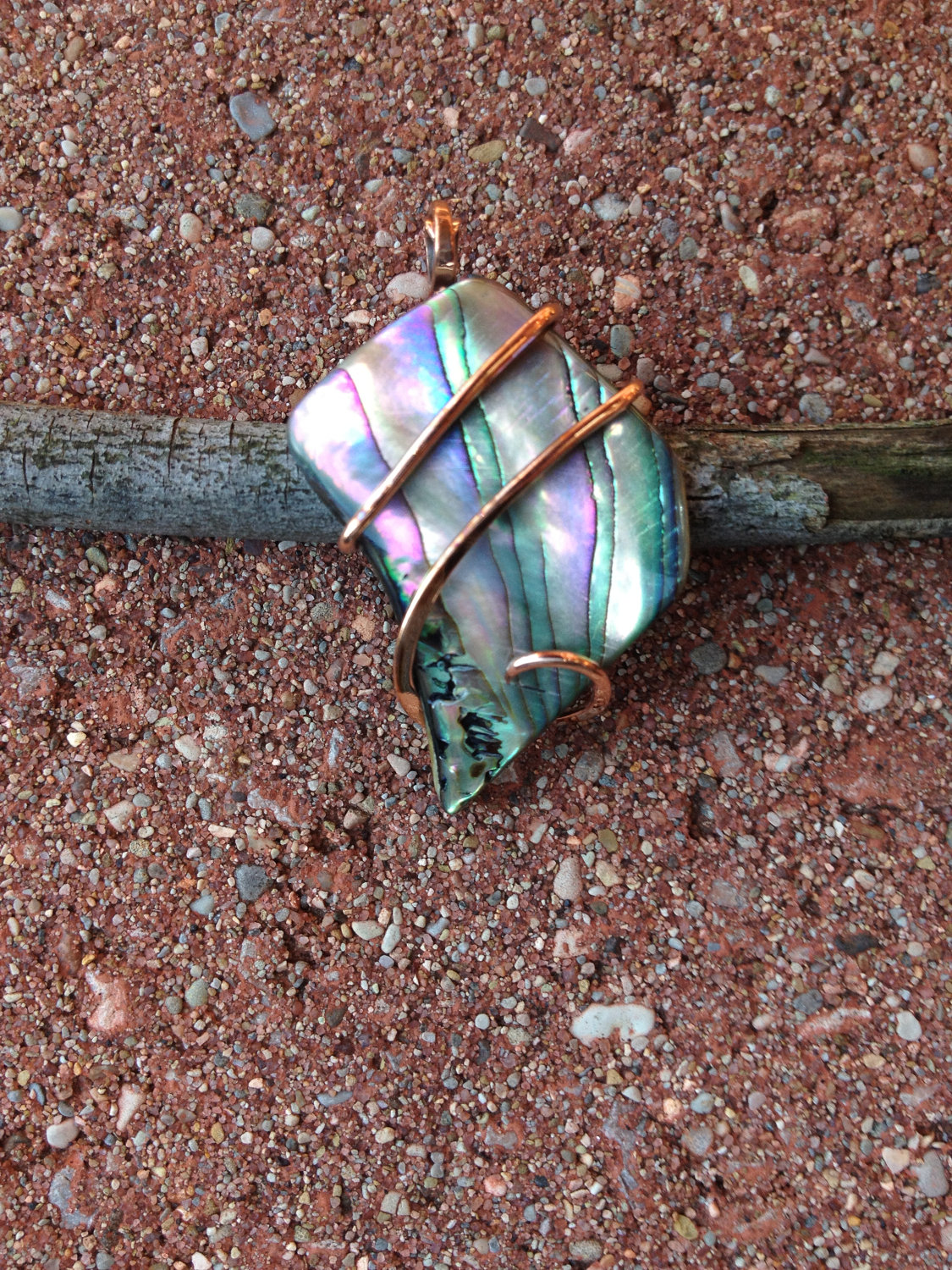Abalone Shell Tension Set In Hand Forged Polished Copper on Luulla